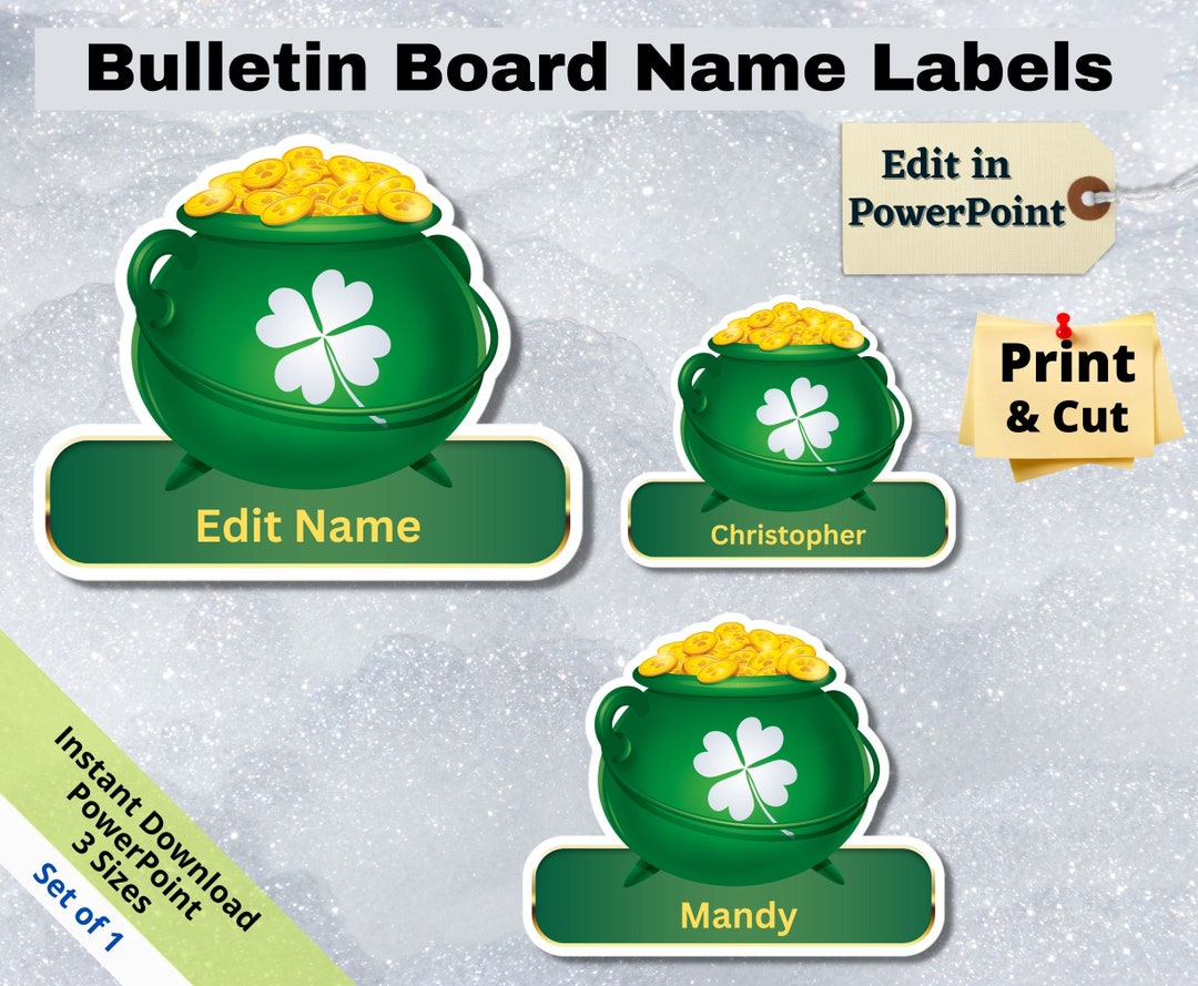 Green Pot of Gold, Editable Student Name Tags PRINTABLES, Classroom ...