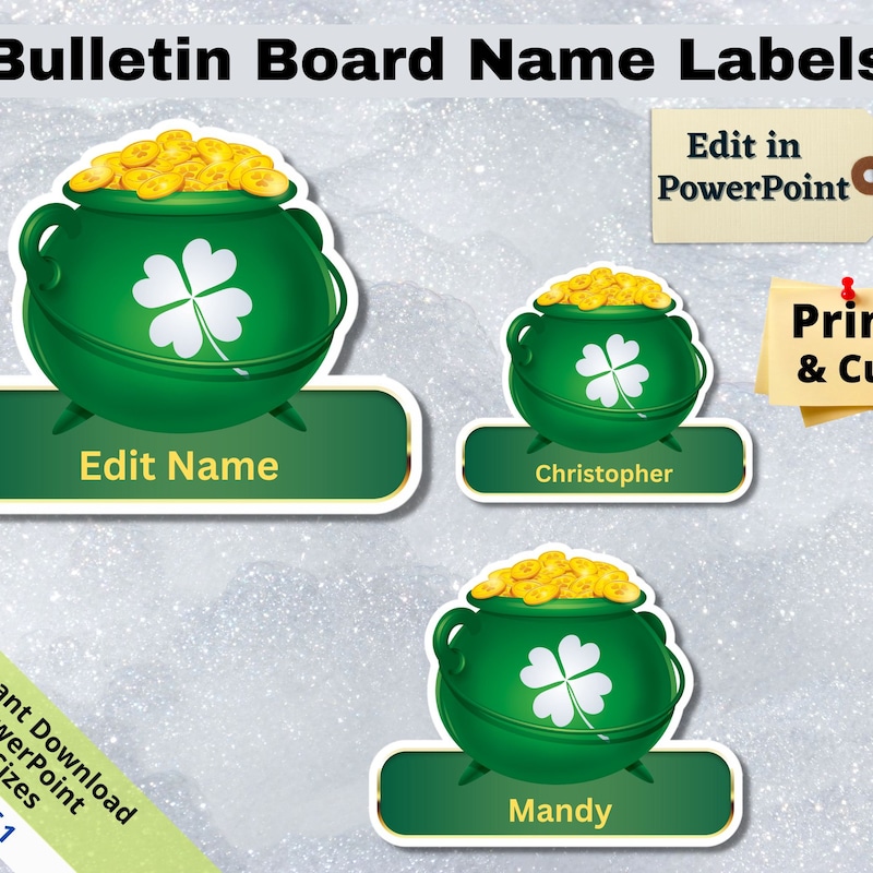 St Patricks Day Name Tags - Etsy