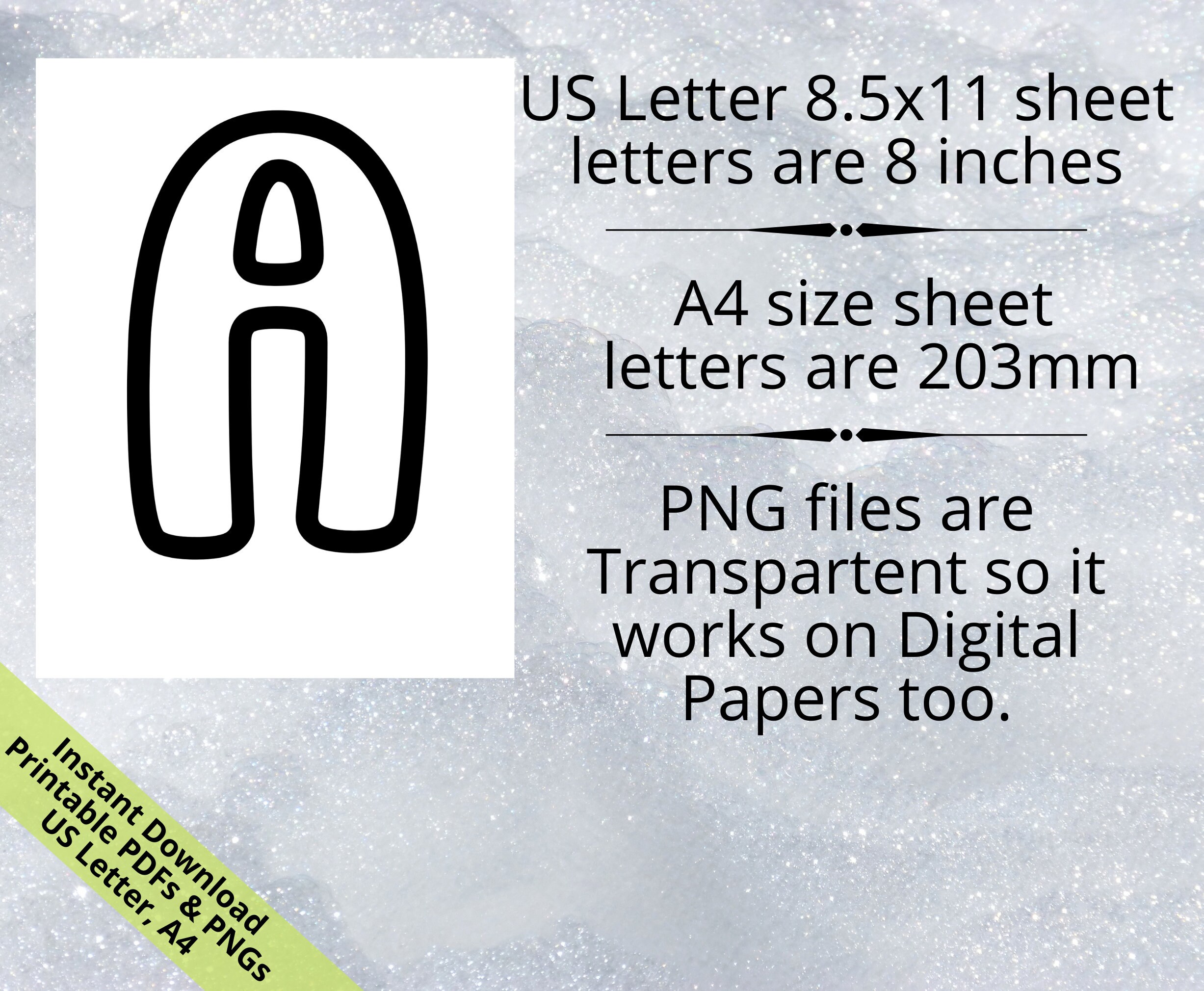 Bulletin Board Letters PRINTABLES, 8 Inches, Bunting Banner, Poster ...