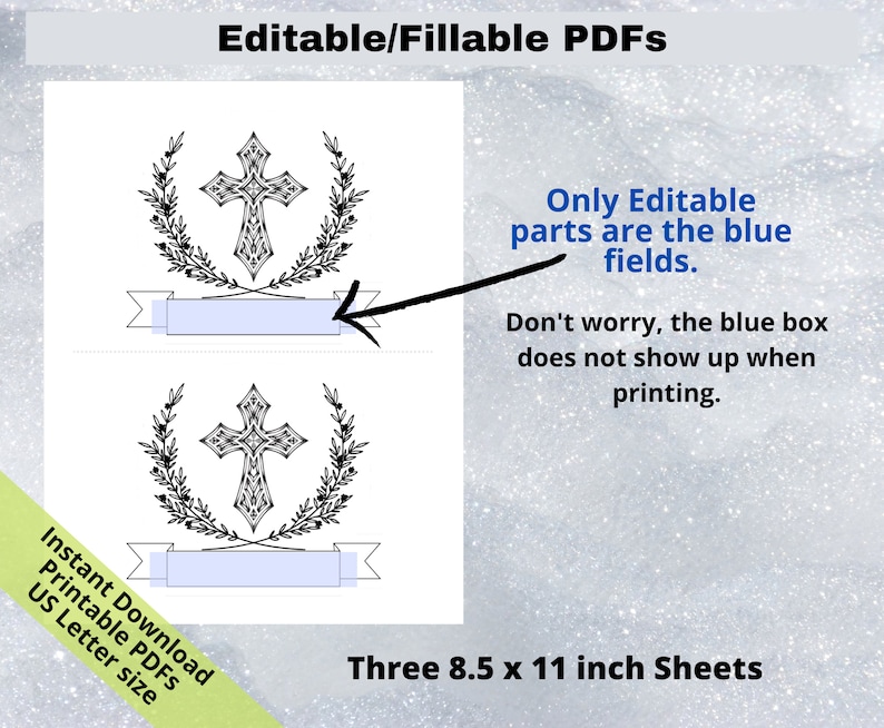 Cross Religious Church, Editable Student Name Tags PRINTABLES ...