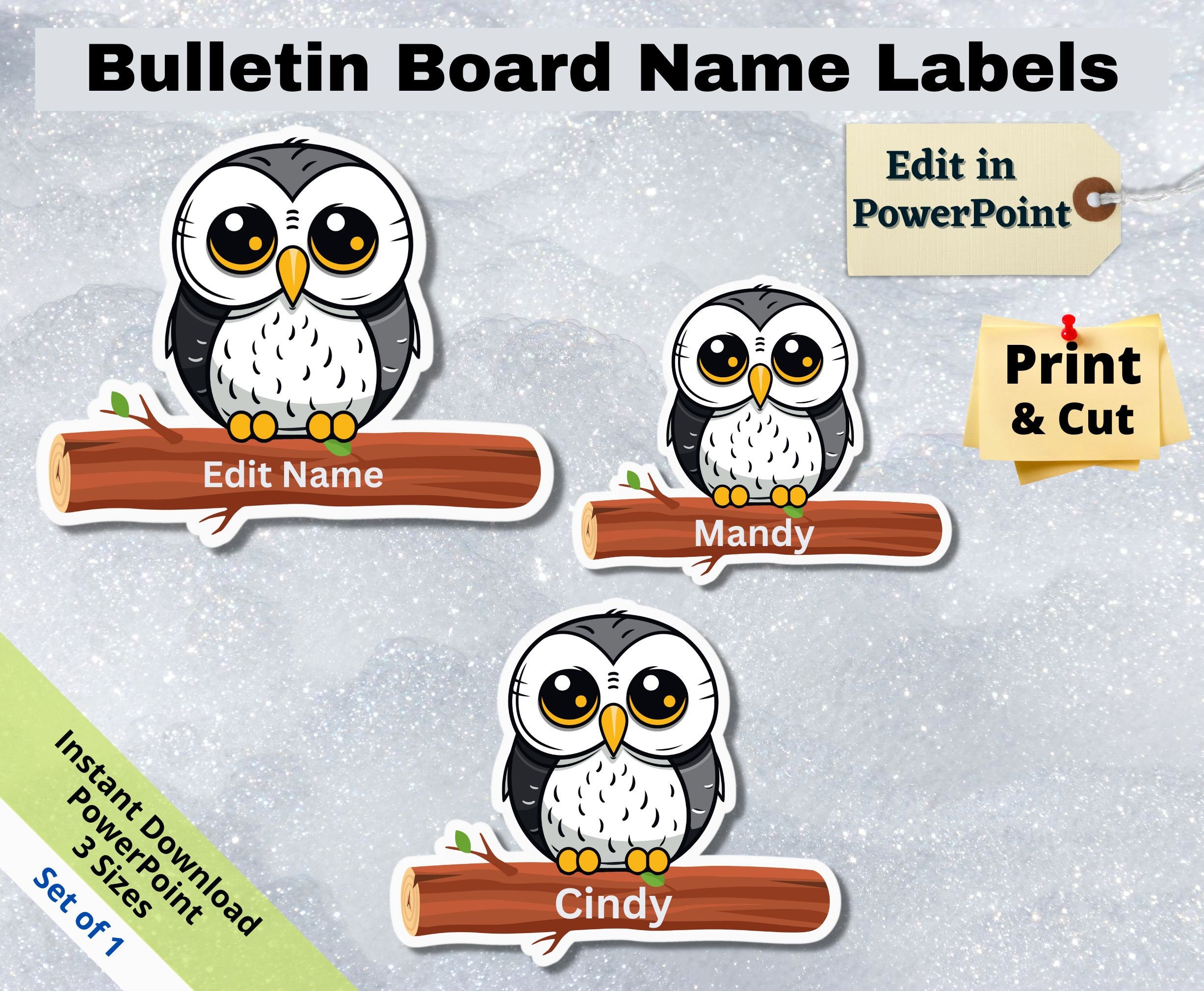 Owl Name Tags: Editable Classroom Decor (printable Digital Download) - Etsy
