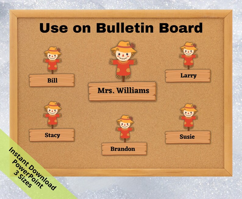 Scarecrow Name Tags: Editable Classroom Decor (powerpoint File) - Etsy