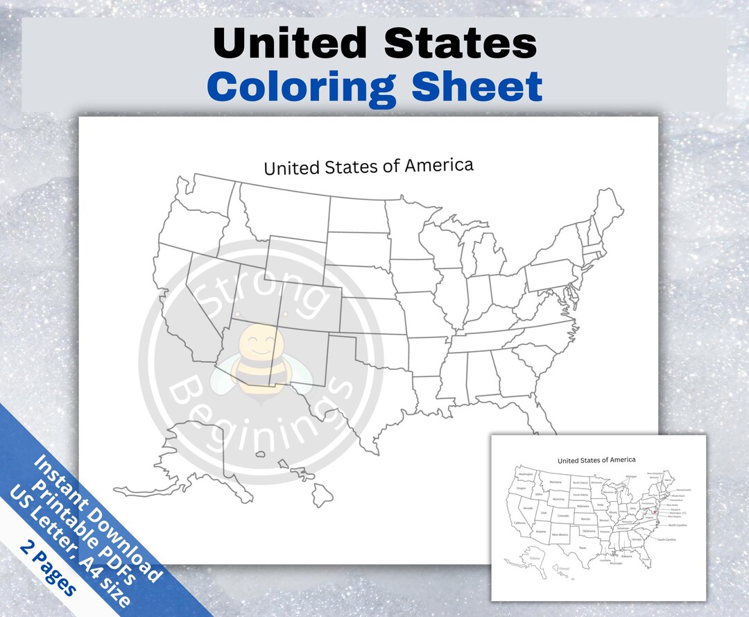 Coloring & Identifying US States, Blank US Map, Filled US Map, State ...