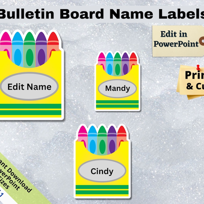 Crayon Name Tags - Etsy