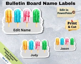 Editable Popsicle Name Tags & Summer Labels – Printable PDF, Powerpoint ...