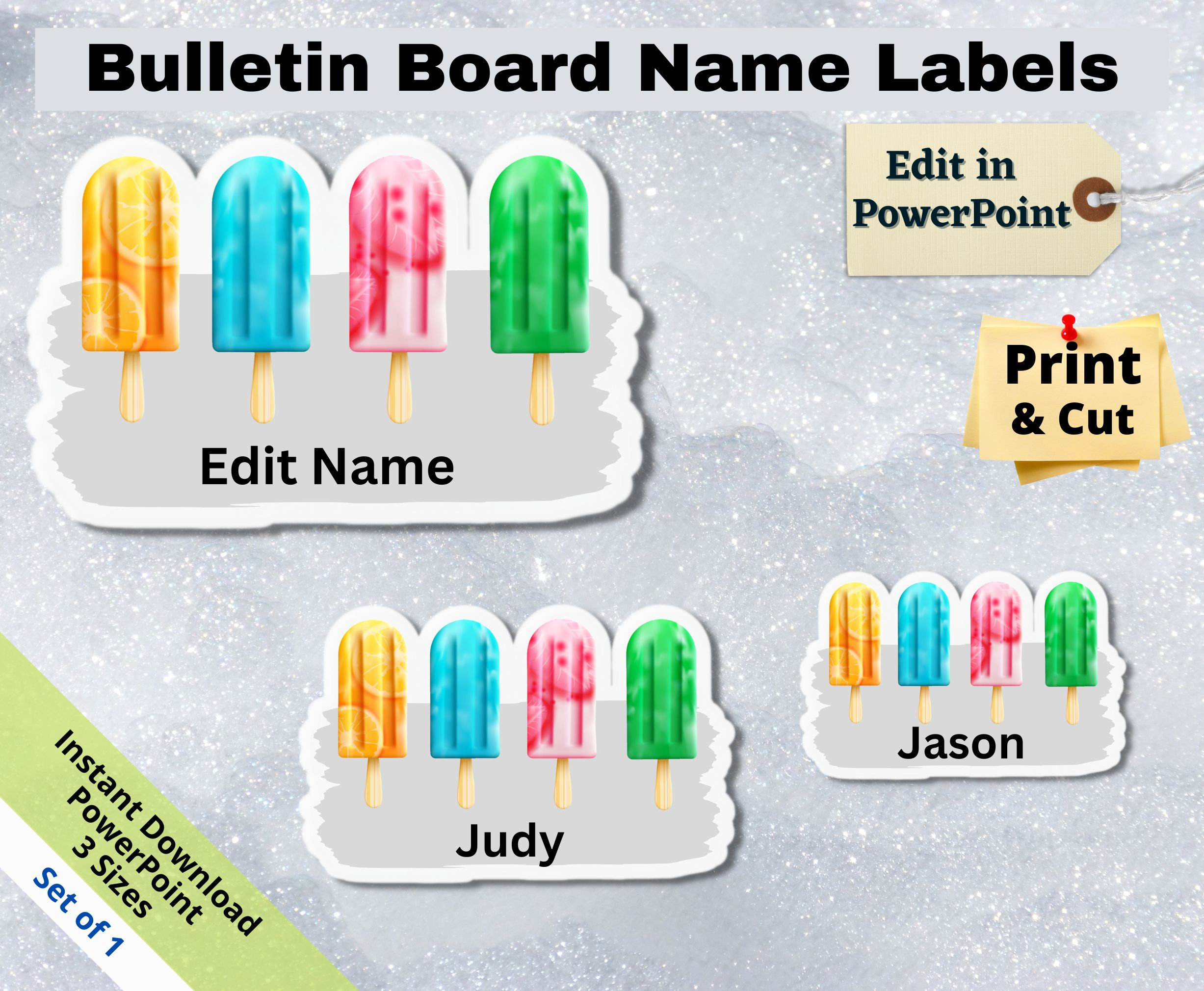 Summer Popsicles, Editable Student Name Tags PRINTABLES, Classroom ...