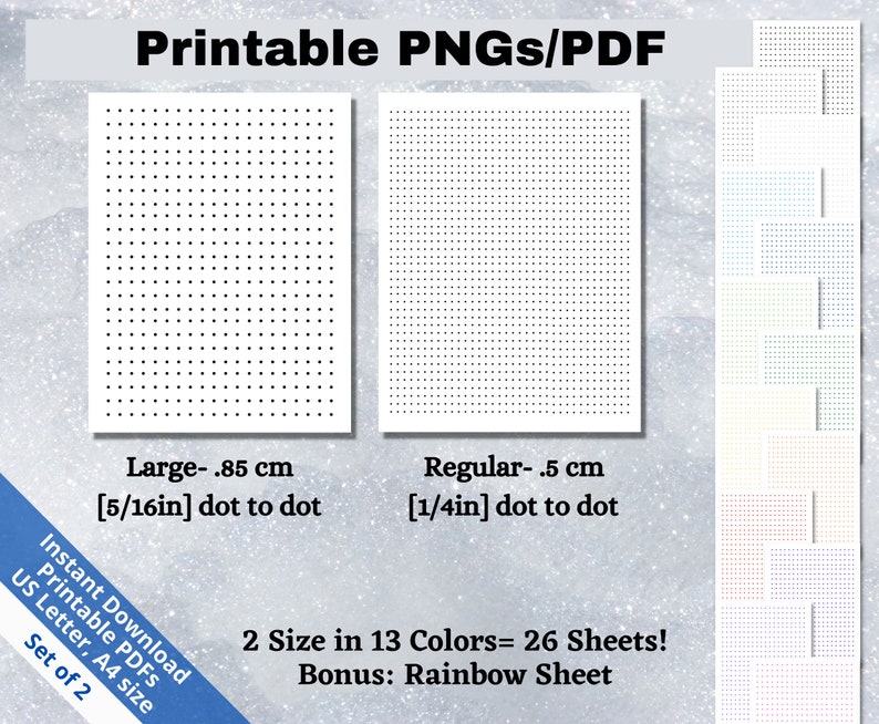 Printable Dot Graph Paper PDF, Bundle Dot Grid Paper, Digital Dot Graph ...
