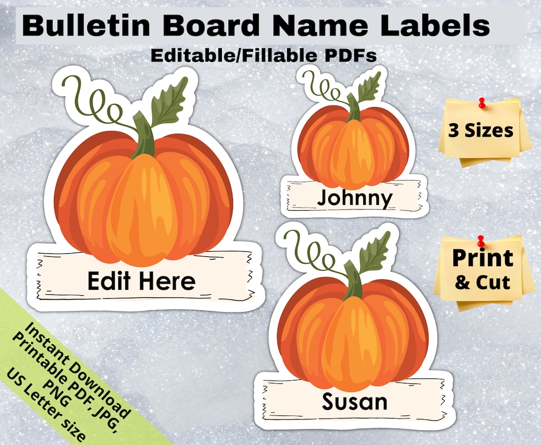 Pumpkins Fall, Editable Student Name Tags PRINTABLES, Classroom ...
