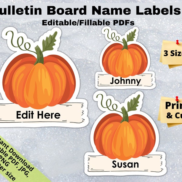 Fall Name Tag Printables - Etsy