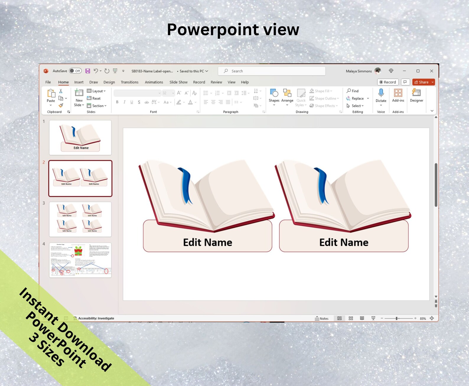 Open Book Name Tags: Editable Classroom Decor (powerpoint, Digital ...