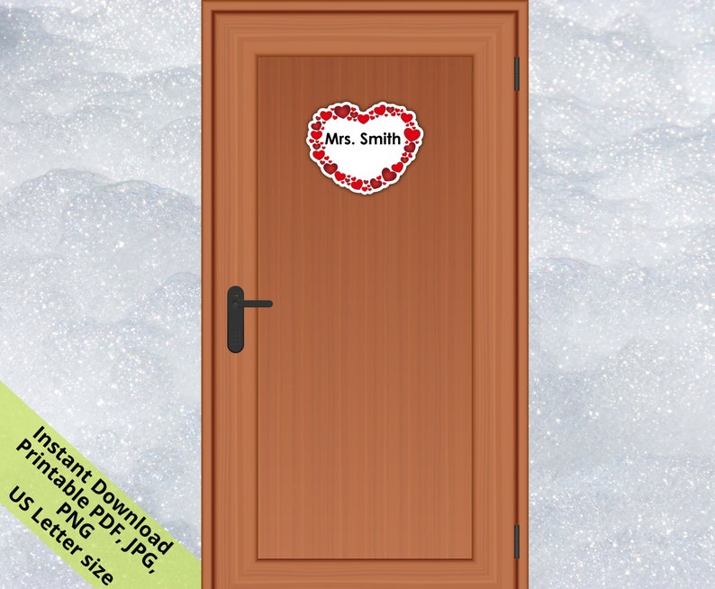 Heart Valentine Name Tags: Editable Classroom Decor (PDF, PNG, JPG) - Etsy