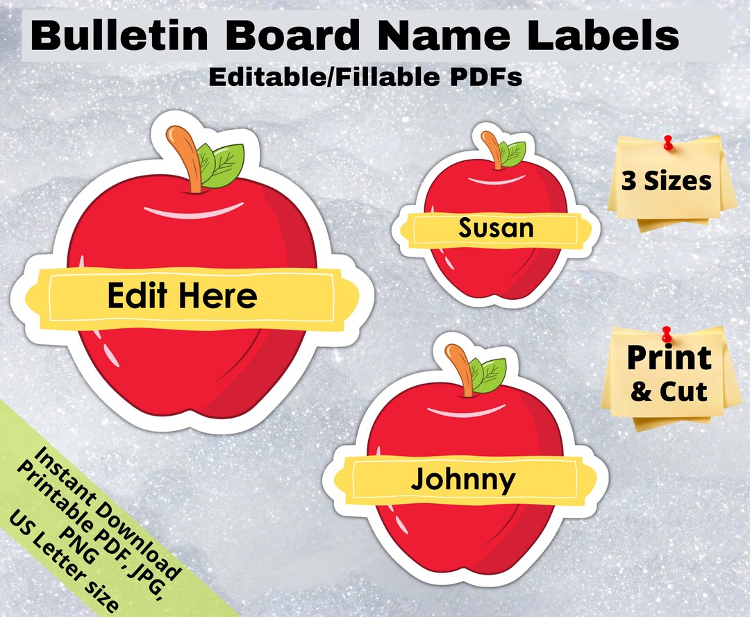 Red Apples Fall, Editable Student Name Tags PRINTABLES, Classroom ...