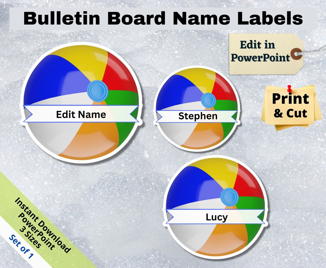 Beach Ball Name Tags: Editable Classroom Decor (powerpoint, Digital ...