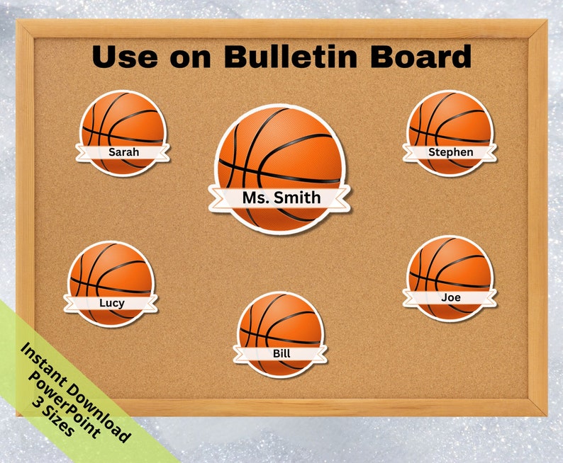 Basketball Name Tags: Editable Classroom Decor (powerpoint, Digital ...