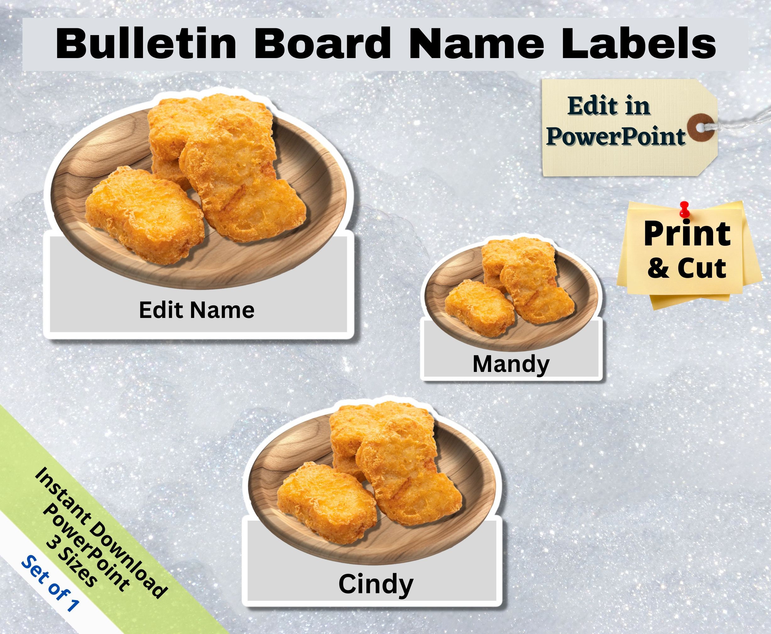 Chicken Nuggets Name Tags: Classroom Decor (powerpoint Digital Download ...
