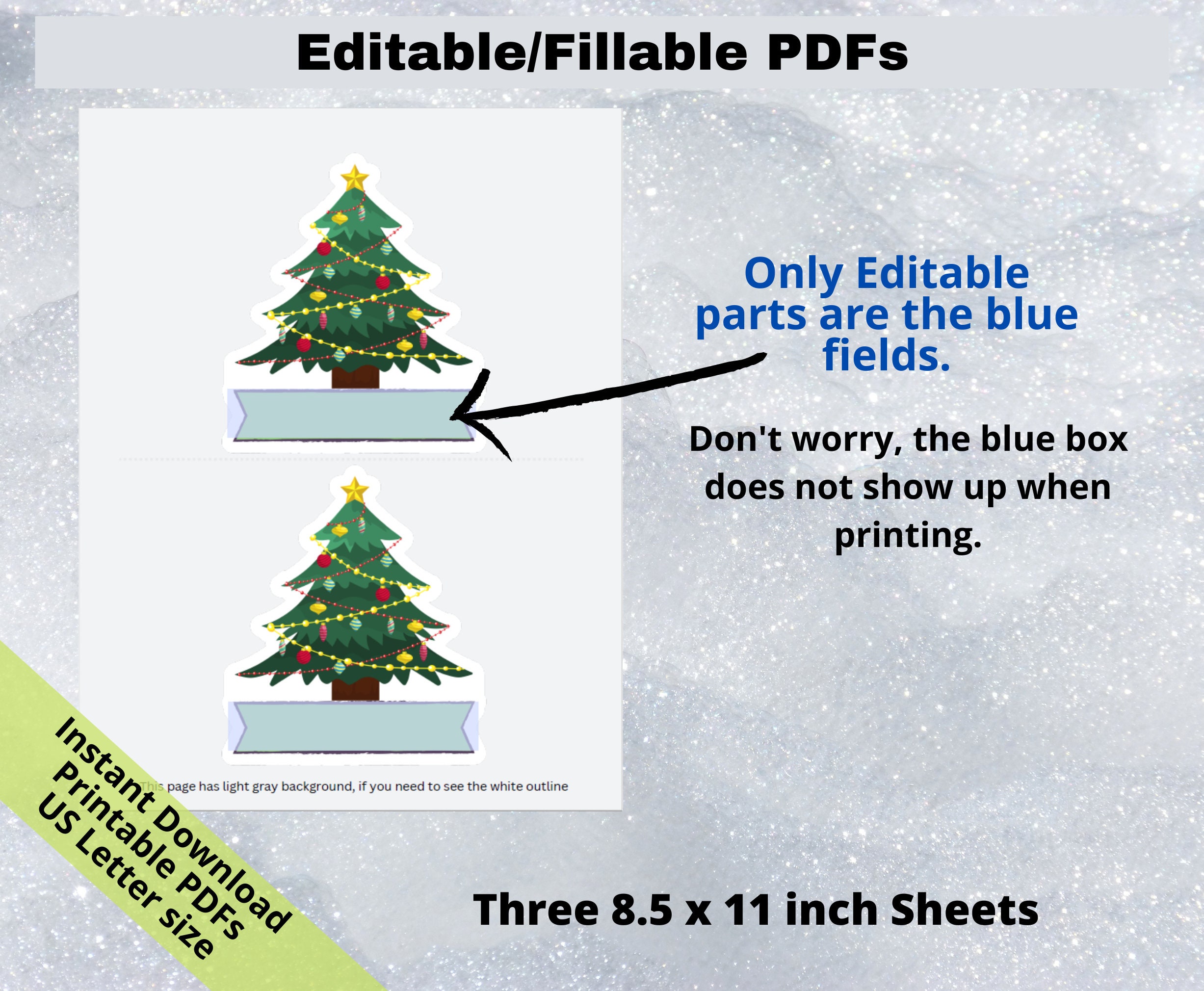 Christmas Tree, Editable Student Name Tags PRINTABLES, Classroom ...