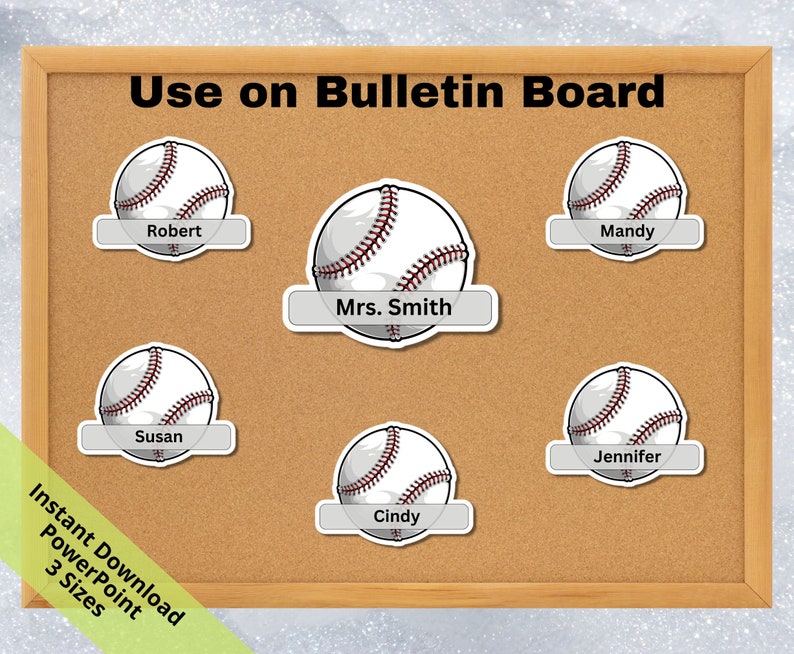Baseball, Editable Student Name Tags PRINTABLES, Classroom Bulletin ...