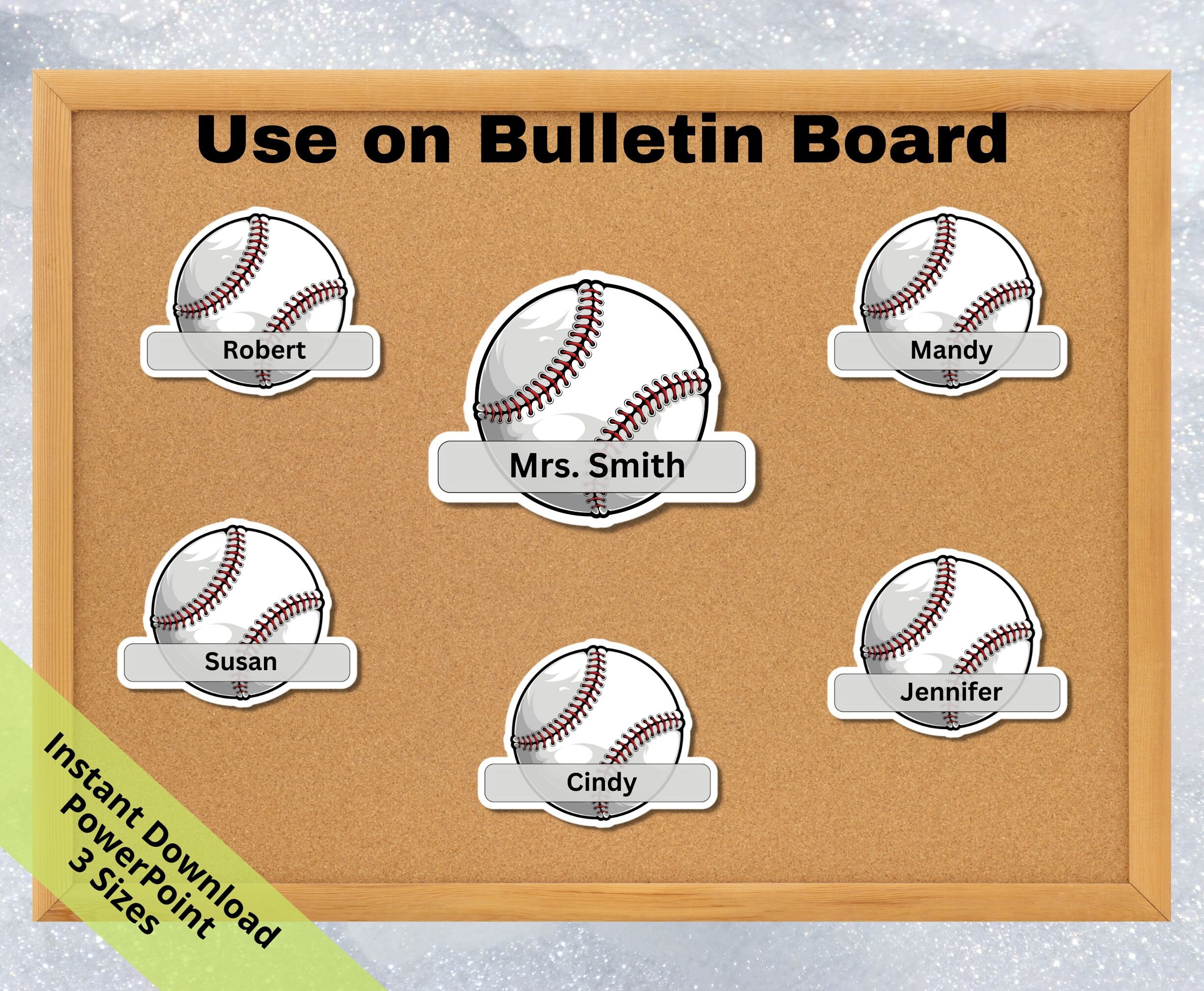 Baseball, Editable Student Name Tags PRINTABLES, Classroom Bulletin ...