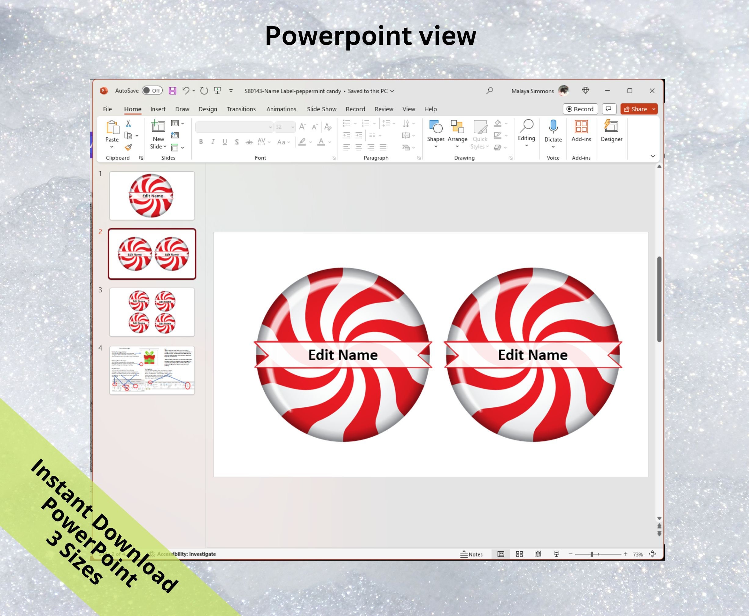 Peppermint Candy Name Tags: Classroom Decor (editable, Printable) - Etsy