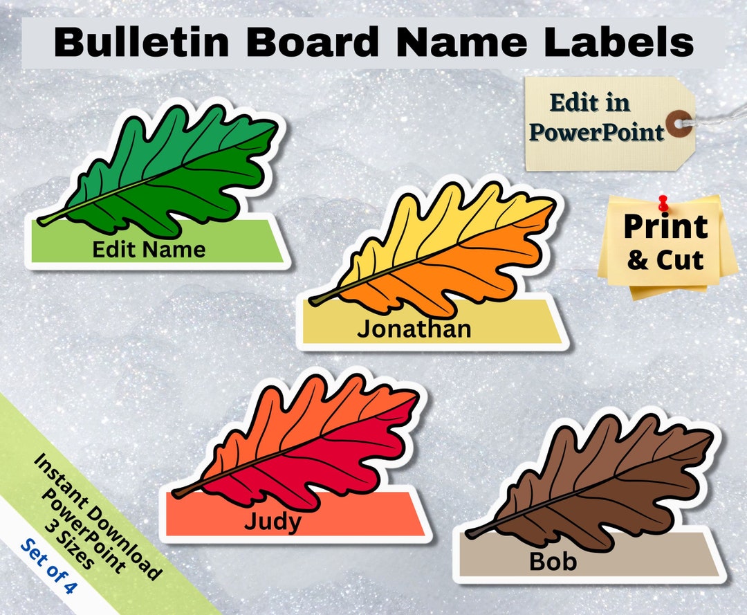 Oak Leaf Name Tags: Editable Classroom Decor (digital Download) - Etsy