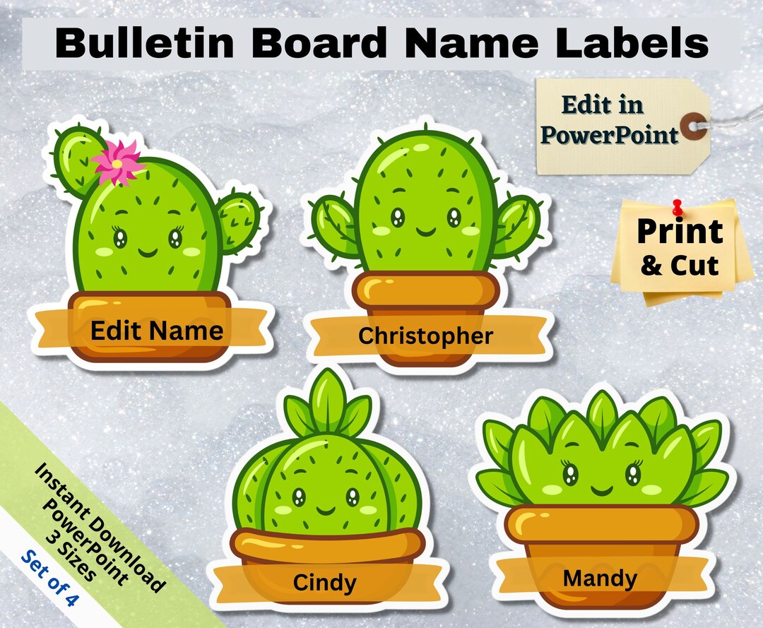 Cute Cactus, Editable Student Name Tags PRINTABLES, Classroom Bulletin ...
