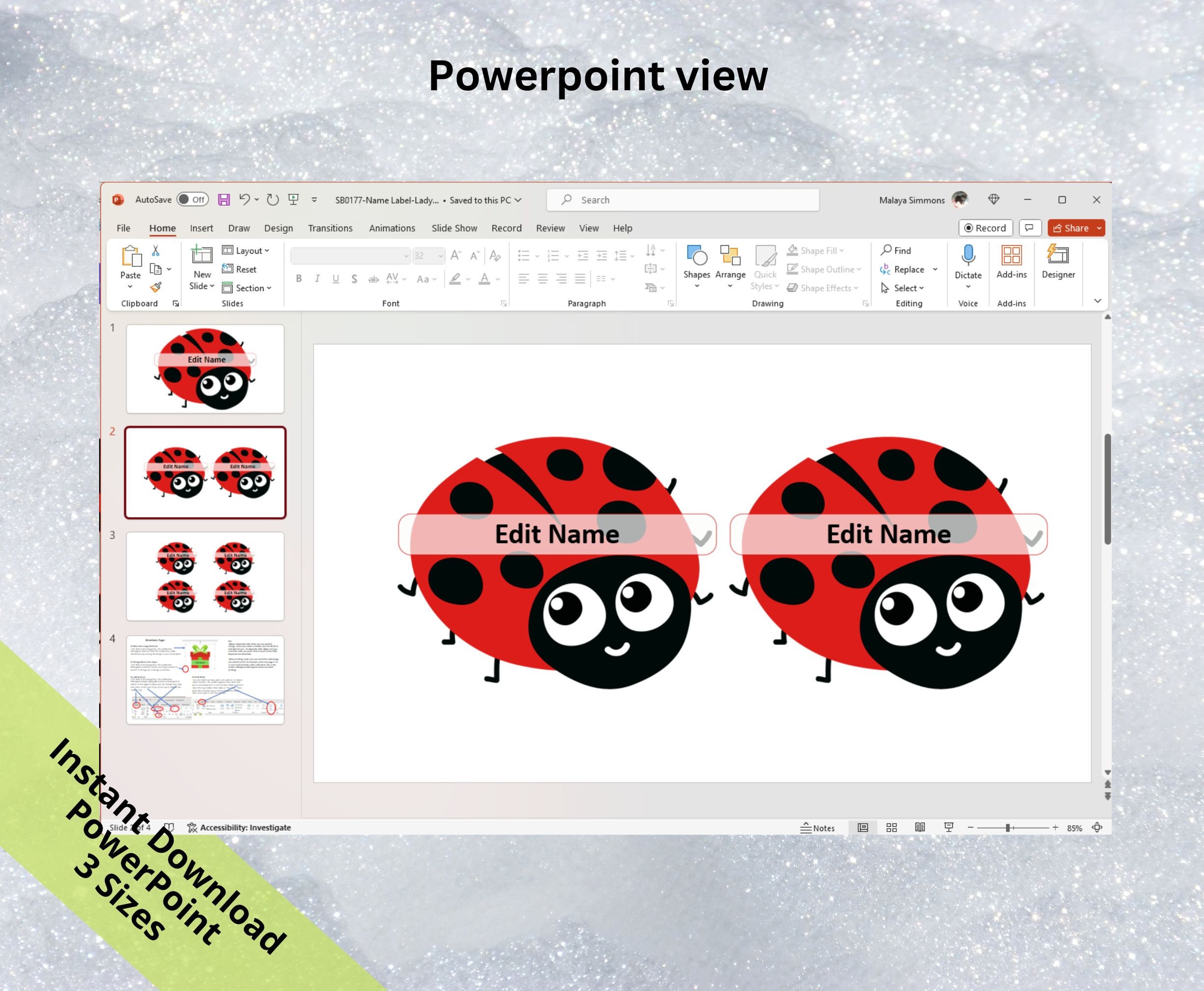 Ladybug Name Tags: Editable Classroom Decor (powerpoint, Digital ...