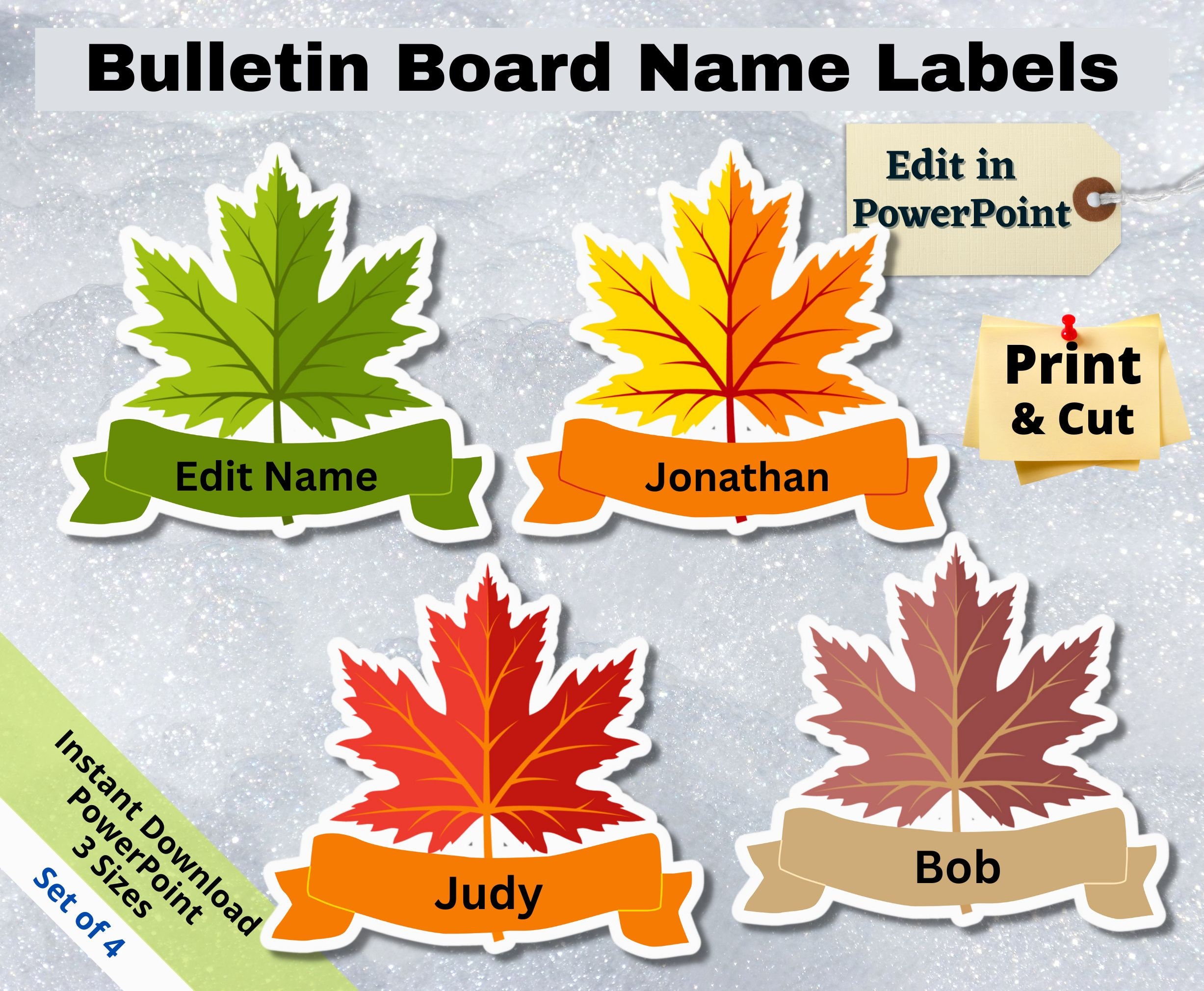 Maple Leaf, Editable Student Name Tags PRINTABLES, Classroom Bulletin ...