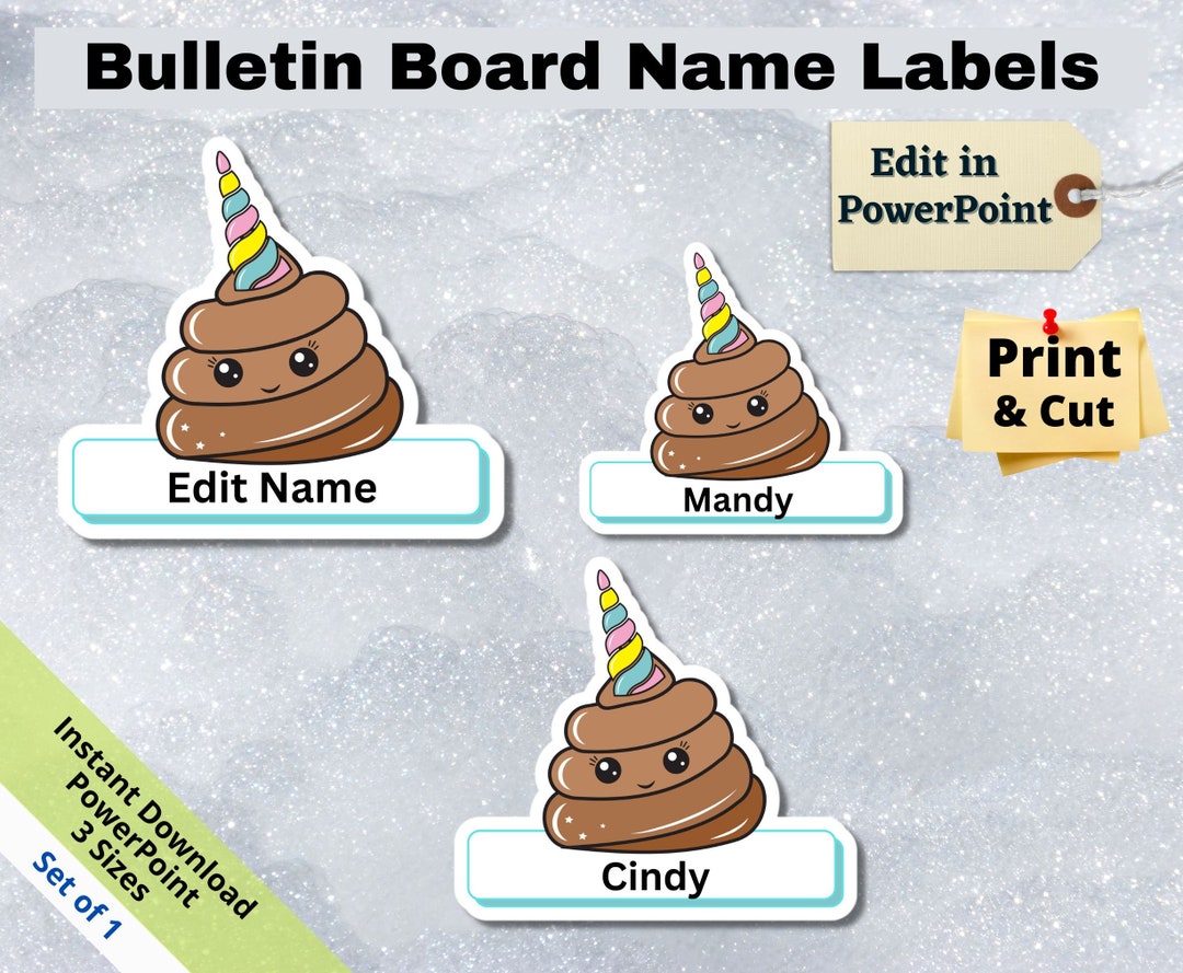 Unicorn Poop Name Tags: Editable Classroom Decor (printable) - Etsy