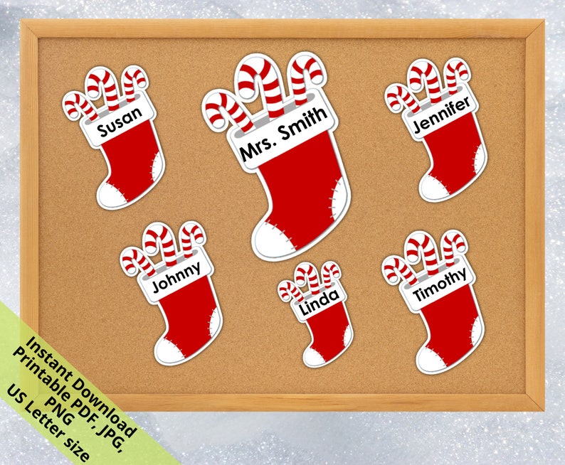 Christmas Stocking, Editable Student Name Tags PRINTABLES, Classroom ...
