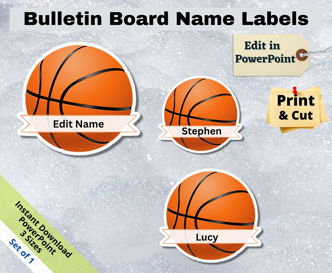 Basketball Name Tags: Editable Classroom Decor (powerpoint, Digital ...