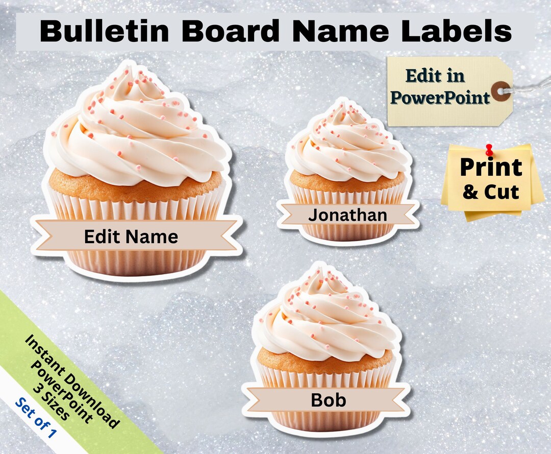 Vanilla Cupcake Name Tags: Editable Classroom Decor (powerpoint File ...