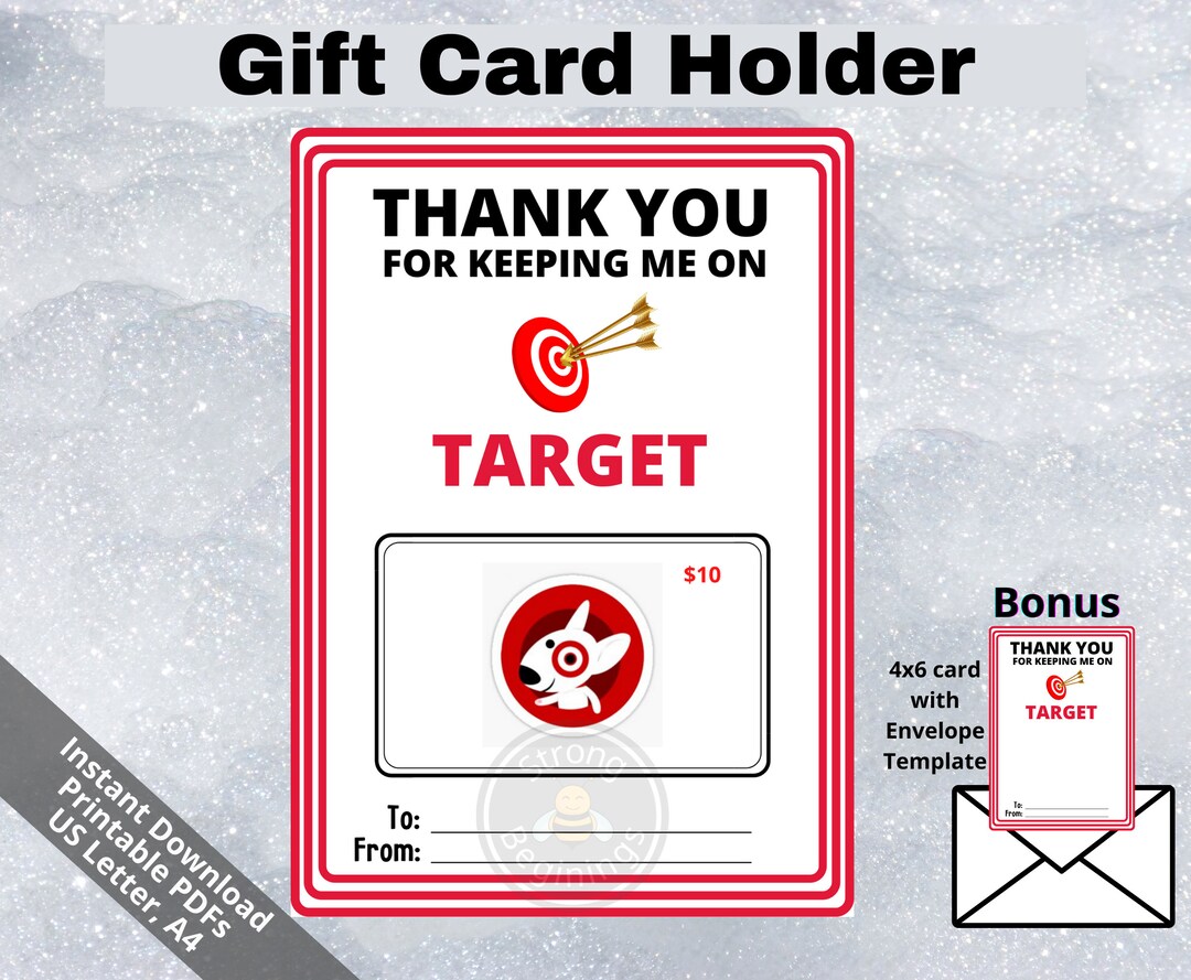 PRINTABLE Target Gift Card Holder, Teacher Thank You, Teacher Gift ...