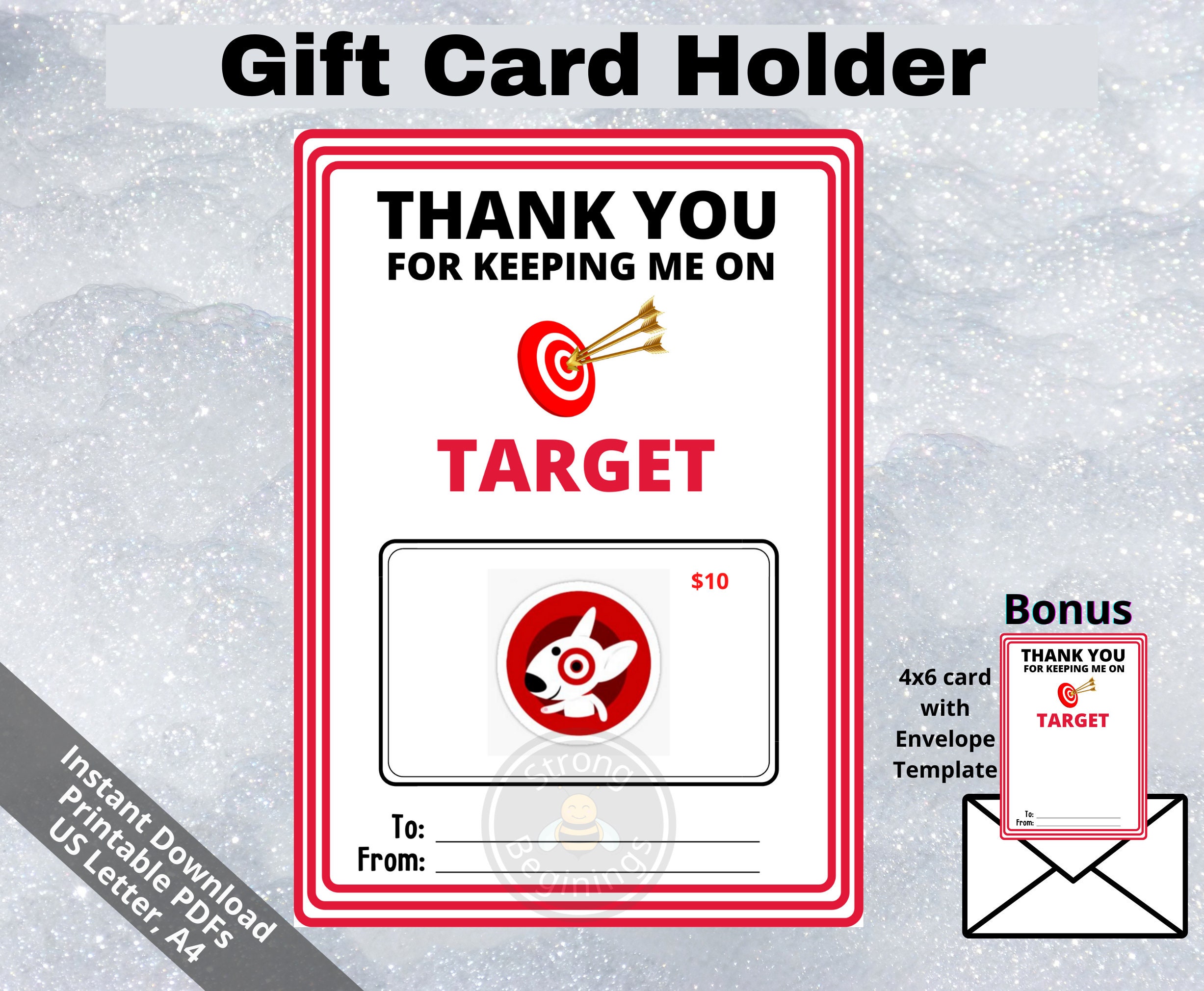 PRINTABLE Target Gift Card Holder Teacher Thank You Teacher - Etsy