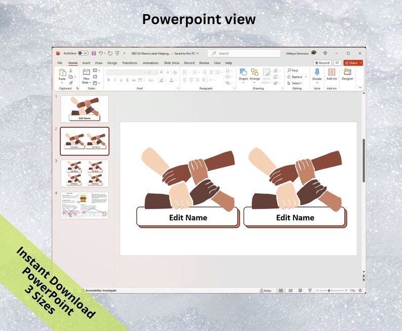 Helping Hands Name Tags: Classroom Decor (powerpoint, Digital Download ...