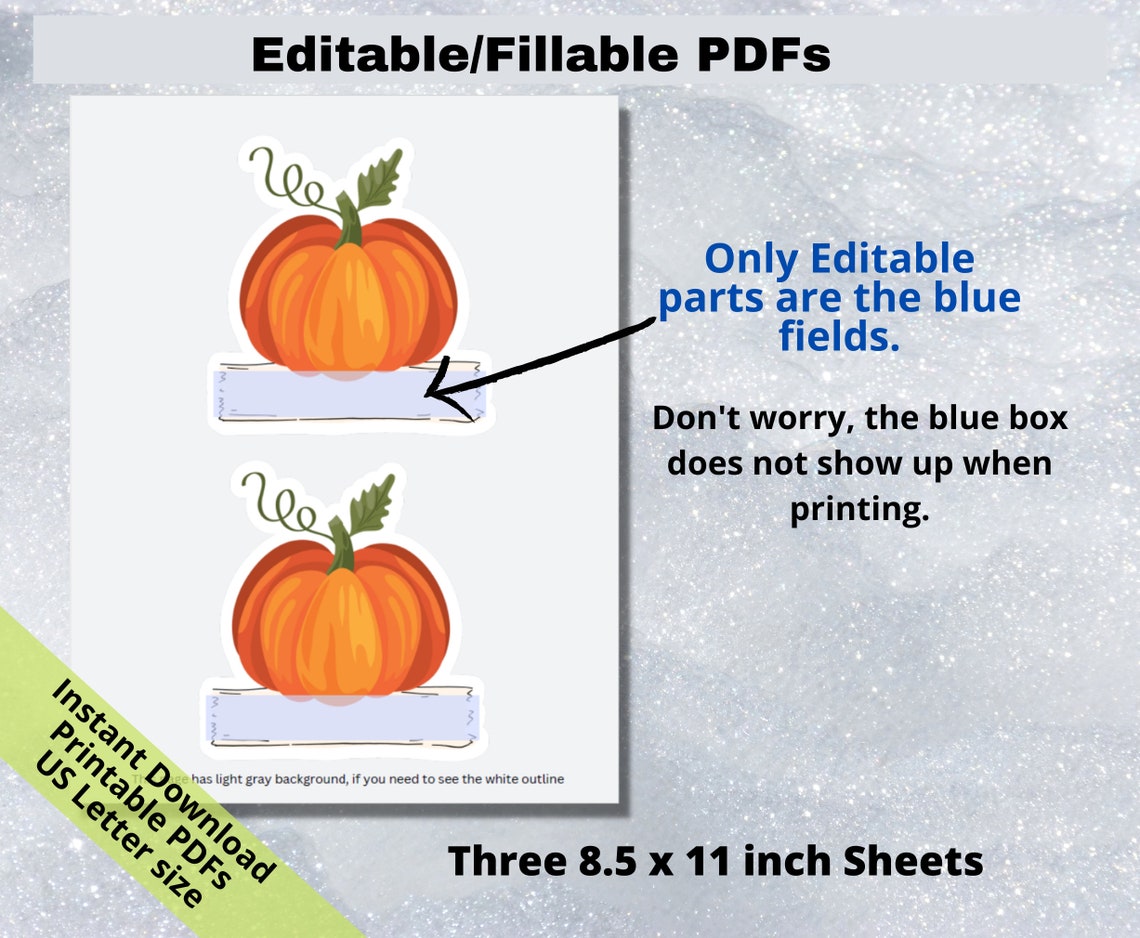 Pumpkins Fall, Editable Student Name Tags PRINTABLES, Classroom ...