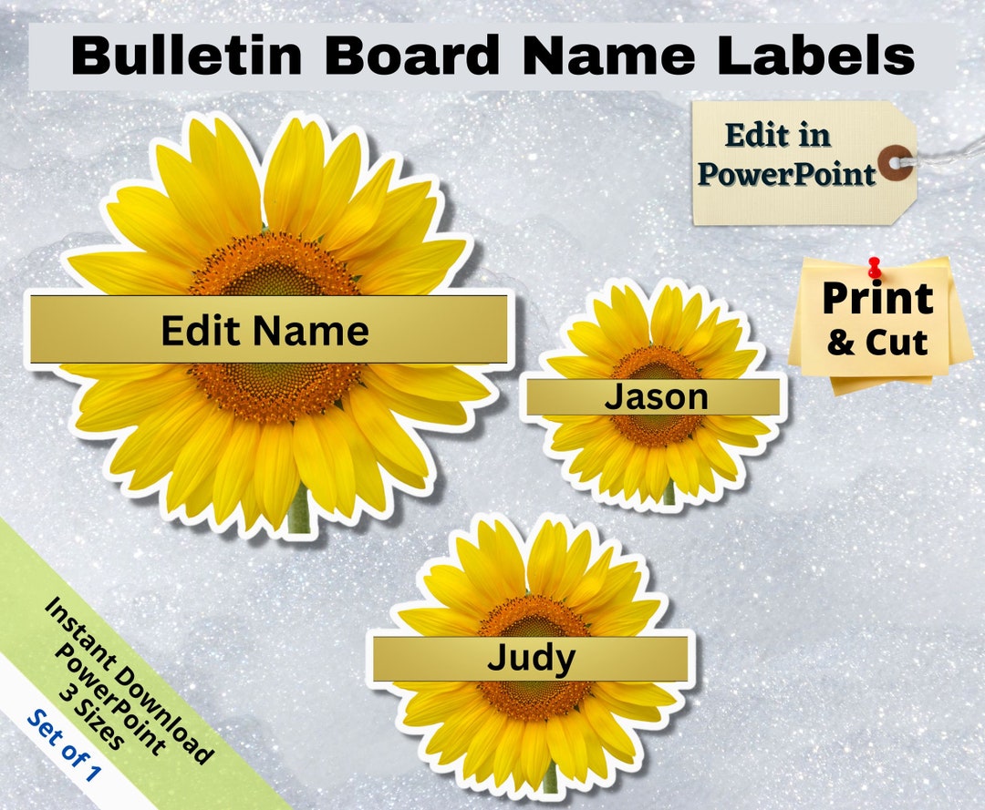 Sunny Sunflower, Editable Student Name Tags PRINTABLES, Classroom ...
