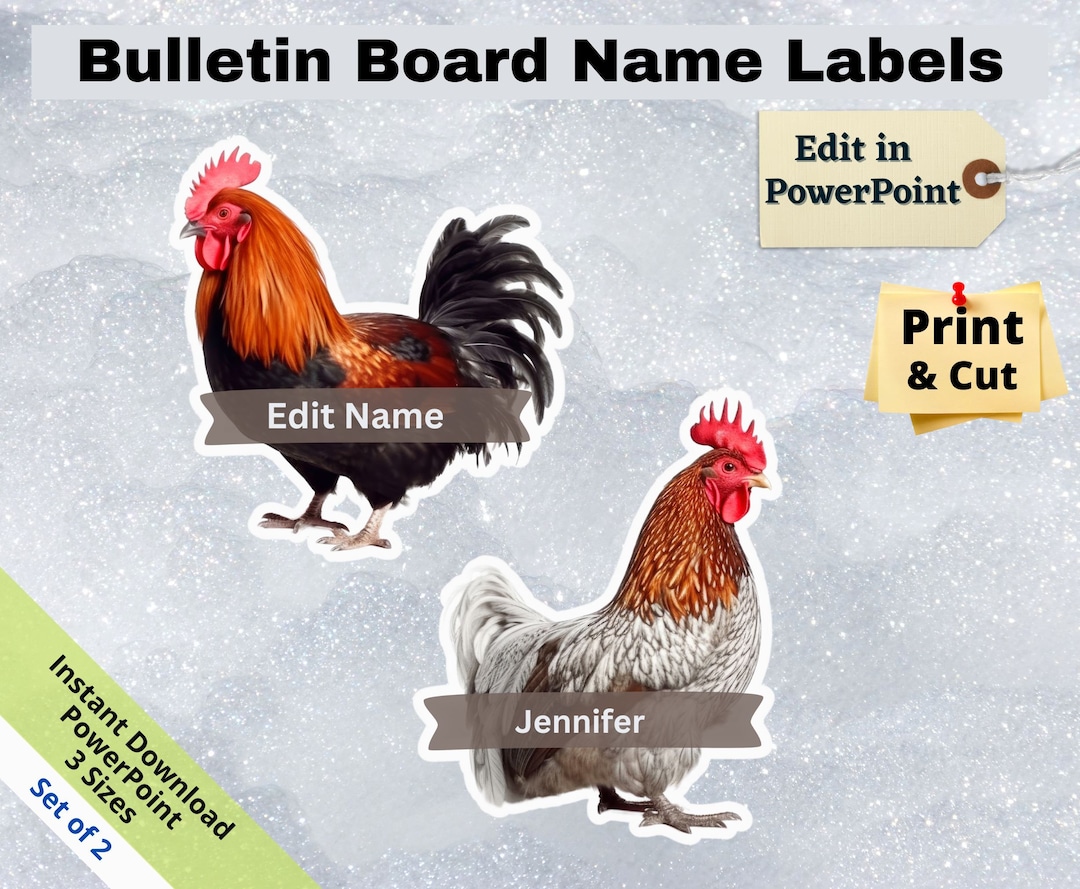 Rooster Chicken, Editable Student Name Tags PRINTABLES, Classroom ...
