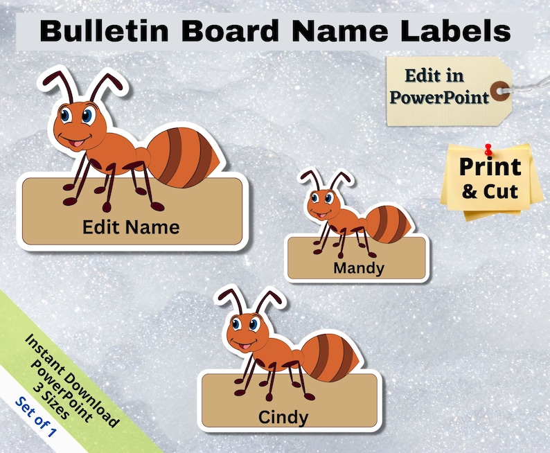 Ant Name Tags: Editable Classroom Decor (powerpoint, Digital Download ...