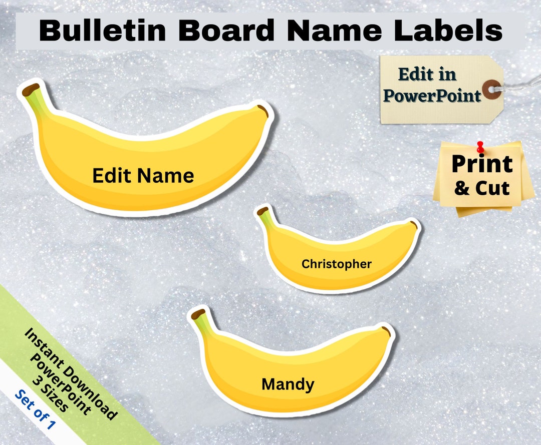 Banana Name Tags: Editable Classroom Decor (powerpoint, Digital ...