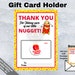 PRINTABLE Chicken Nugget Gift Card Holder, Teacher Thank You, Teacher ...