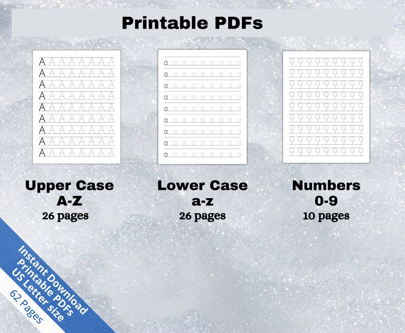 Letters and Numbers Tracing, Printable Handwriting Practice, Learn to ...
