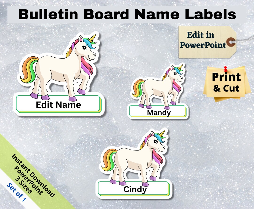Rainbow Unicorn Name Tags: Editable Classroom Decor (printable) - Etsy