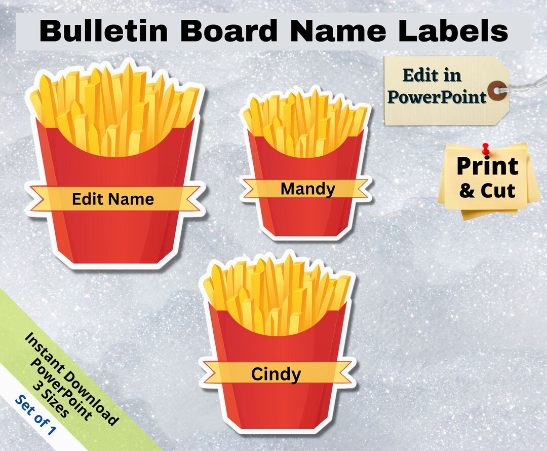 French Fries Name Tags: Editable Classroom Decor (digital Download) - Etsy