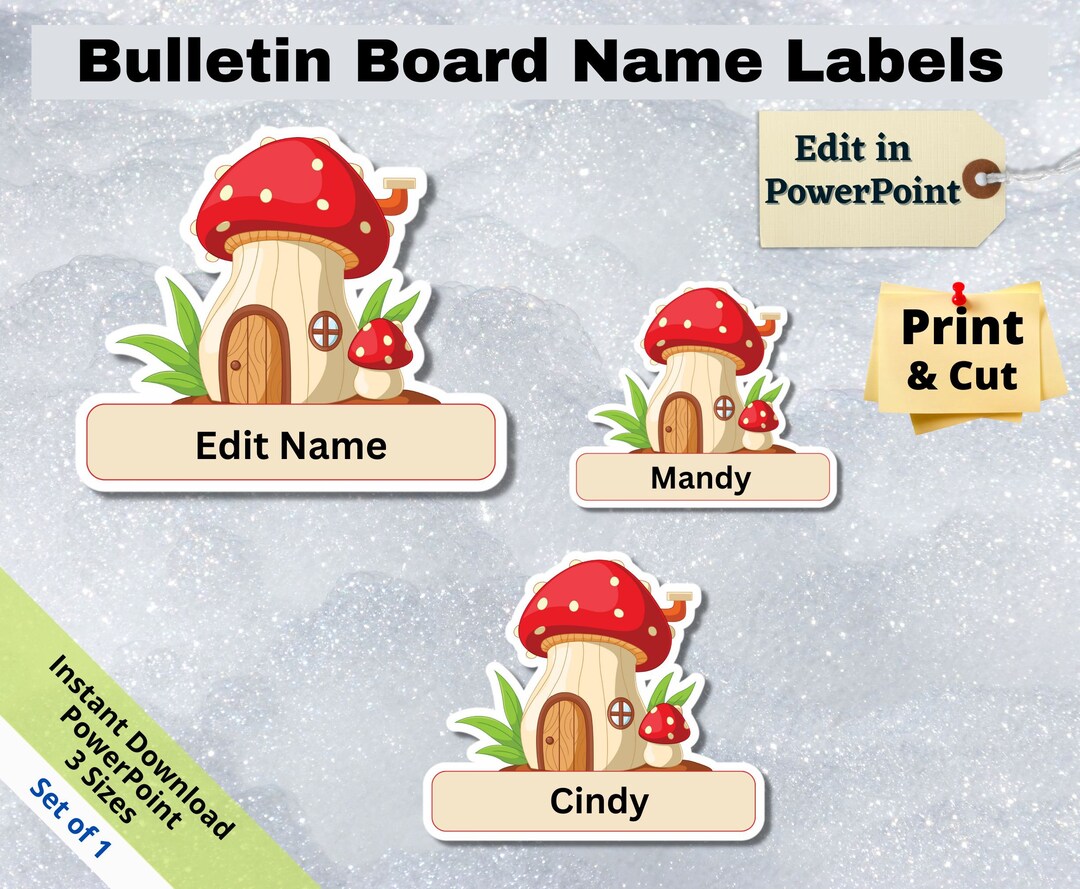 Mushroom House, Editable Student Name Tags PRINTABLES, Classroom ...