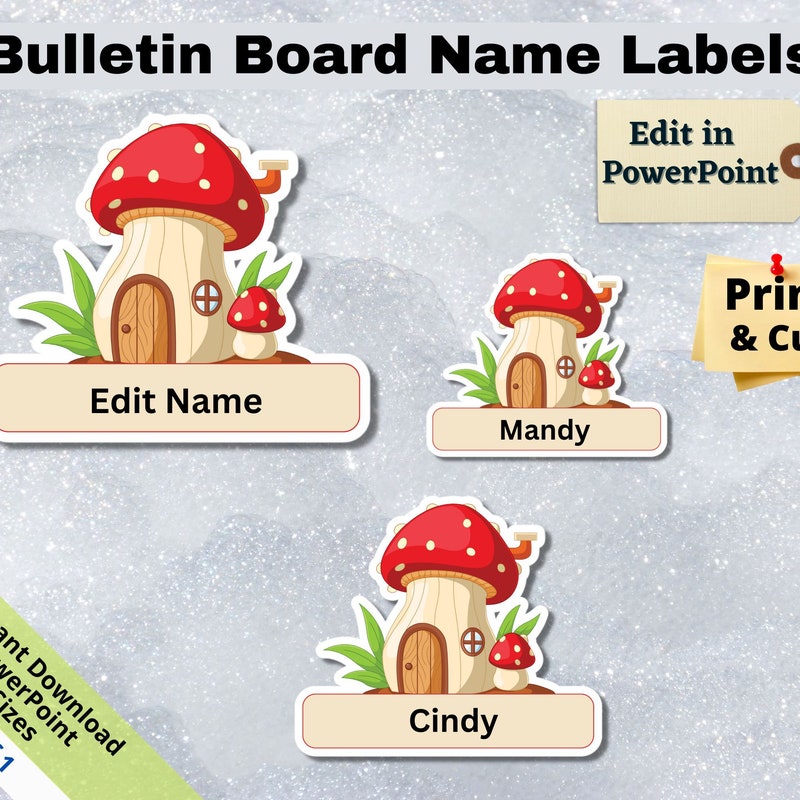 Mushroom Name Tags - Etsy