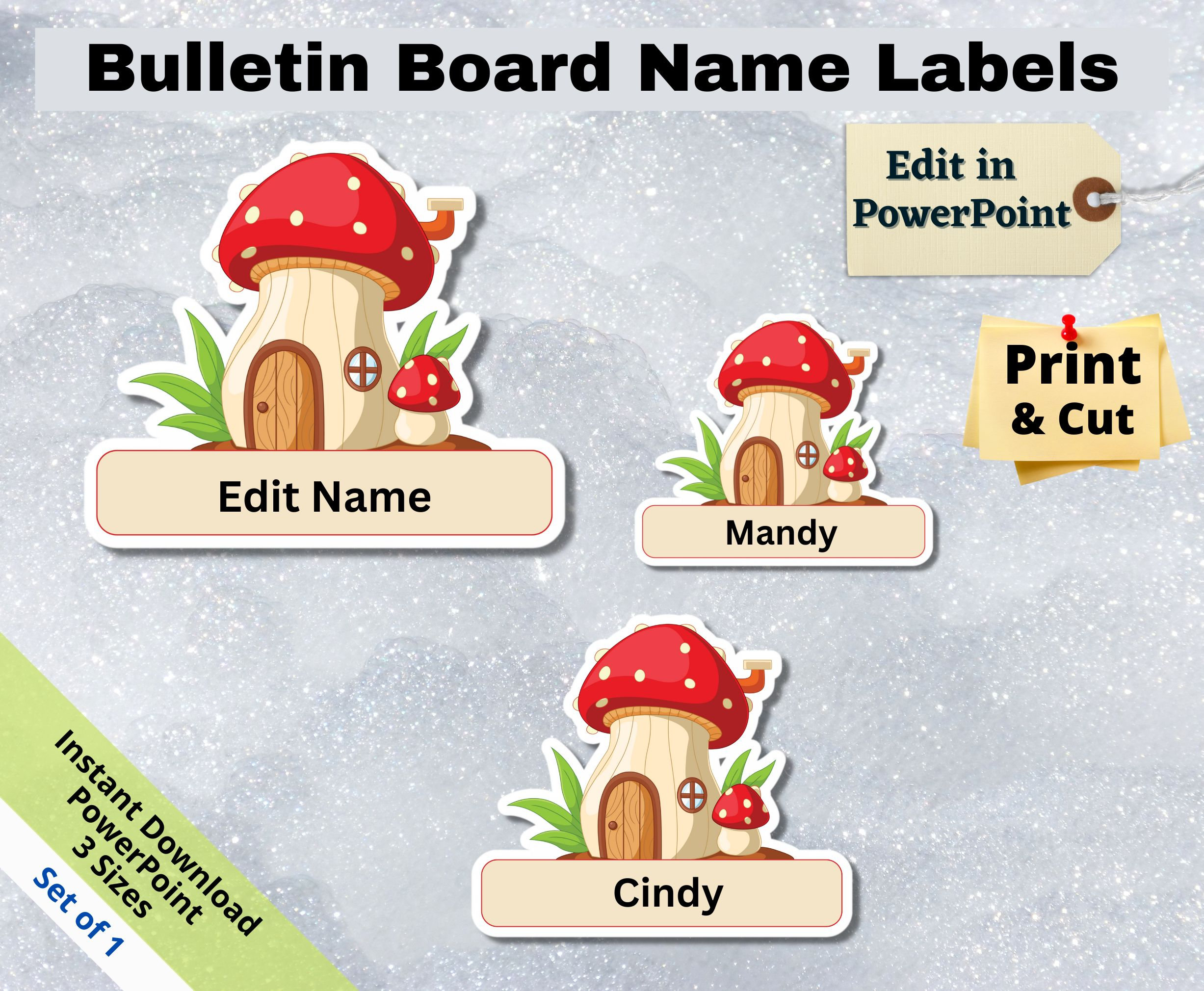 Mushroom House Name Tags: Editable Classroom Decor (digital Download ...