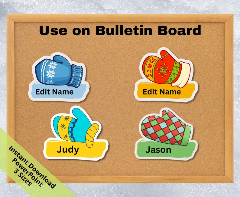Winter Mittens, Editable Student Name Tags PRINTABLES, Classroom ...