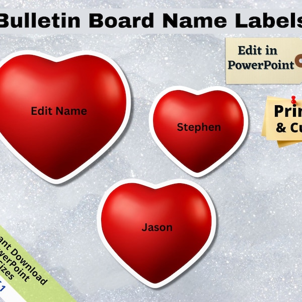 Heart Name Tag - Etsy