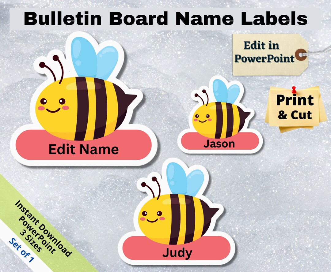 Spelling Bee Name Tags: Editable Classroom Decor (powerpoint, Digital ...