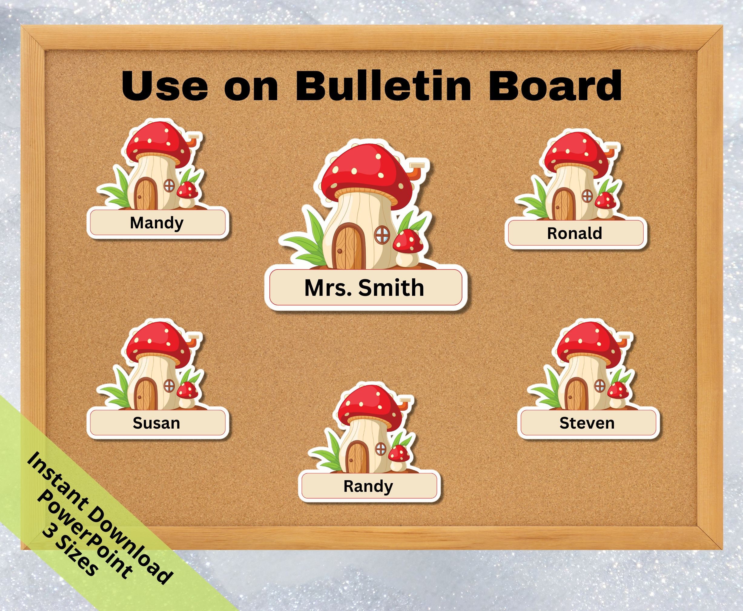 Mushroom House Name Tags: Editable Classroom Decor (digital Download ...